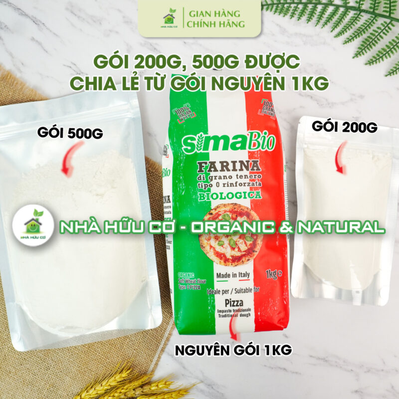 Bột làm Pizza hữu cơ Type 0 SIMA BIO 1kg/500g/200g - Nhà Hữu Cơ
