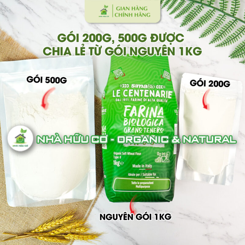 SIMA BIO - Bột mì trắng đa dụng hữu cơ 1kg/500g/200g - Nhà Hữu Cơ